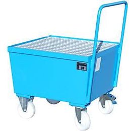 Bauer Auffangwanne Typ AW-F1, fahrbar, blau RAL5012