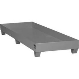 Bauer Stahl-Auffangwanne ohne Gitterrost, 2400 x 800 mm, grau RAL 7005