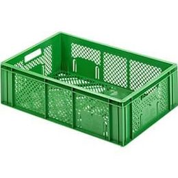 Euro Box Obst-und Gemüsekasten, lebensmittelecht, Inhalt 33,9 L, durchbrochene Version, grün