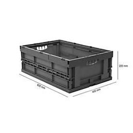 EURO-Maß Faltbox 6422 NG, ohne Deckel, für Lager- und Mehrwegtransport, 41,4 Liter, grau
