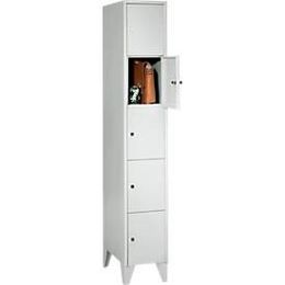 Wertfachschrank, mit Stollenfüße, Fächeranzahl 5, Fachbreite 300 mm, Sicherheitszylinderschloss, lichtgrau