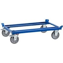 Fetra Paletten-Fahrgestell, f. Behälter 1200 x 800 mm, Traglast 750 kg, brillantblau RAL 5007