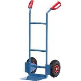 Fetra Stahlrohrkarre, bis 200 kg, H 1150 mm, Luftbereifung, blau