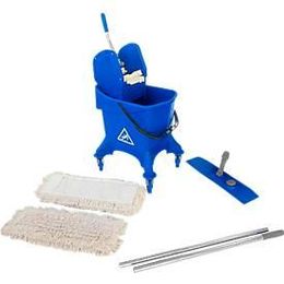 Komplettset Einfachfahreimer Poly I, 30 L Eimer + 2-teiliger Chromstiel, 10 St. Mopps