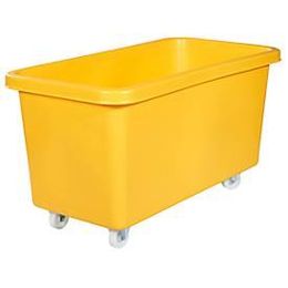 Rechteckbehälter, Kunststoff, fahrbar, 450 l, gelb
