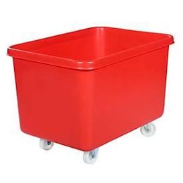 Rechteckbehälter, Kunststoff, fahrbar, 340 l, rot