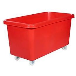Rechteckbehälter, Kunststoff, fahrbar, 450 l, rot