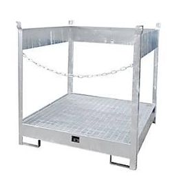 Fass-Stapelpalette Bauer FSP-4, seitlich offen, für 4 x 200 l Fass, verzinkt