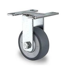 CASCOO Bockrolle P2T2, mit Rad-ø 50 mm x B 19 mm, Polypropylen-Felge, Elastomer-Lauffläche, grau, Kugellager, bis 50 kg