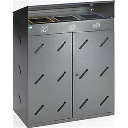 Var Wertstoffsammelstation, 3-fach, eisenglimmer
