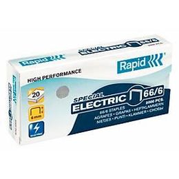 Rapid Strong Heftklammern 66/6 Electric, heftet bis 20 Blatt, 5.000 Stück