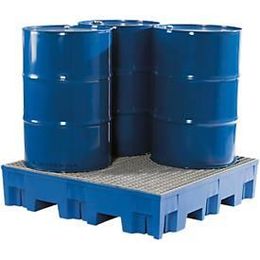 ASECOS Auffangwanne, Polyethylen, unterfahrbar, 255 l, mit verzinktem Gitterrost