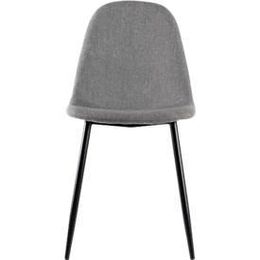 Schalenstuhl Paperflow, gepolstert, 100% Polyester, Stahlgestell, Sitzhöhe 480 mm, 2er-Set, schwarz/grau
