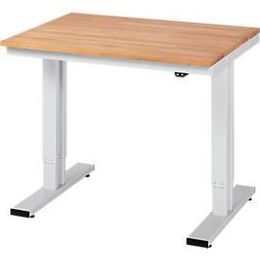Rau Werktisch Serie adlatus 300, Buche-Massiv-Platte, B 1000 x T 800 x H 720 - 1120 mm