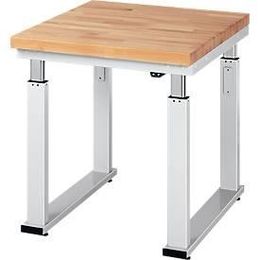 Rau Arbeitstisch Serie adlatus 600, 750 x 900 x 740-1140 mm, Buche-Massiv-Platte