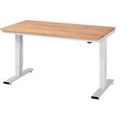 Rau Werktisch Serie adlatus 300, Buche-Massiv-Platte, B 1500 x T 800 x H 720 - 1120 mm