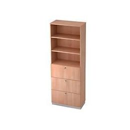 HR-Regalschrank, B 800 x T 420 mm, Nussbaum-Dekor