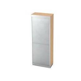 Rollladenschrank 5 OH, B 800 x T 420 mm, Ahorn-Dekor/silber