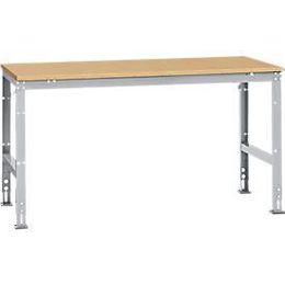Manuflex Arbeitstisch UNIVERSAL Standard, 1750 x 1000 mm, Multiplex natur, alusilber