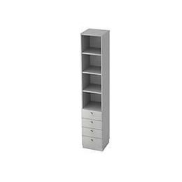 Regal mit 4 Schubladen, B 400 x T 420 x H 2200 mm, lichtgrau