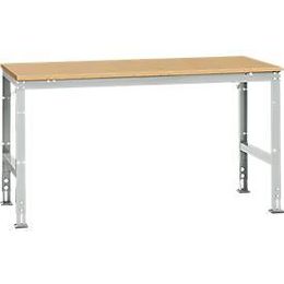 Manuflex Arbeitstisch UNIVERSAL Standard, 1750 x 1000 mm, Multiplex natur, lichtgrau