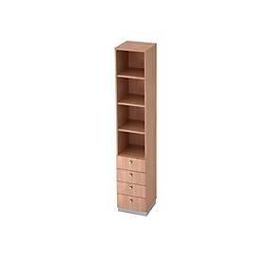 Regal mit 4 Schubladen, B 400 x T 420 x H 2200 mm, Nussbaum-Dekor