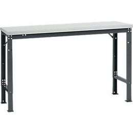 Manuflex Grundtisch UNIVERSAL Spezial, 1500 x 800 mm, Melamin lichtgrau, anthrazit