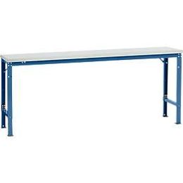 Manuflex Grundtisch UNIVERSAL Spezial, 2000 x 800 mm, Melamin lichtgrau, brillantblau