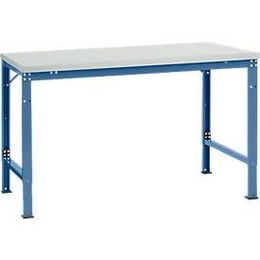 Manuflex Grundtisch UNIVERSAL Spezial, 1500 x 1000 mm, Kunststoff lichtgrau, brillantblau
