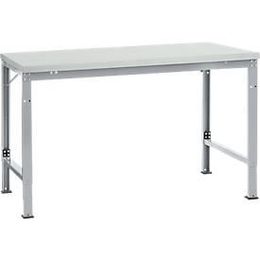 Manuflex Grundtisch UNIVERSAL Spezial, 1500 x 1000 mm, Kunststoff lichtgrau, alusilber
