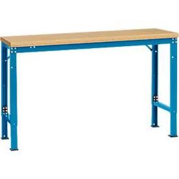 Manuflex Grundtisch UNIVERSAL Spezial, 1500 x 800 mm, Multiplex natur, lichtblau