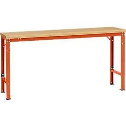 Manuflex Grundtisch UNIVERSAL Spezial, 1750 x 800 mm, Multiplex natur, rotorange