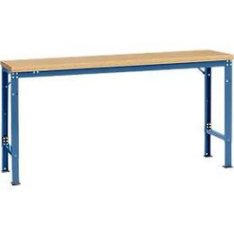 Manuflex Grundtisch UNIVERSAL Spezial, 1750 x 800 mm, Multiplex natur, brillantblau