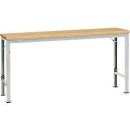 Manuflex Grundtisch UNIVERSAL Spezial, 1750 x 800 mm, Multiplex natur, lichtgrau