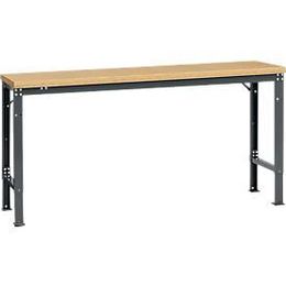 Manuflex Grundtisch UNIVERSAL Spezial, 1750 x 800 mm, Multiplex natur, anthrazit