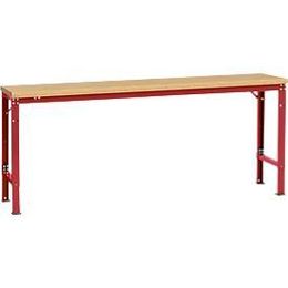 Manuflex Grundtisch UNIVERSAL Spezial, 2000 x 800 mm, Multiplex natur, rubinrot