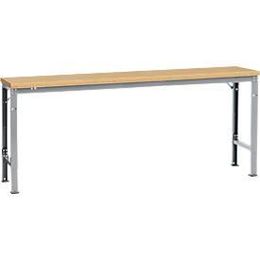 Manuflex Grundtisch UNIVERSAL Spezial, 2000 x 800 mm, Multiplex natur, alusilber