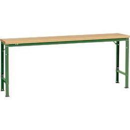 Manuflex Grundtisch UNIVERSAL Spezial, 2000 x 800 mm, Multiplex natur, resedagrün
