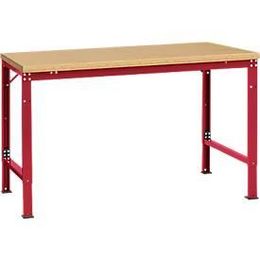 Manuflex Grundtisch UNIVERSAL Spezial, 1500 x 1000 mm, Multiplex natur, rubinrot