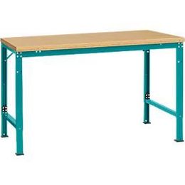 Manuflex Grundtisch UNIVERSAL Spezial, 1500 x 1000 mm, Multiplex natur, wasserblau