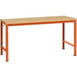 Manuflex Grundtisch UNIVERSAL Spezial, 1750 x 1000 mm, Multiplex natur, rotorange