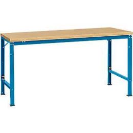 Manuflex Grundtisch UNIVERSAL Spezial, 1750 x 1000 mm, Multiplex natur, lichtblau