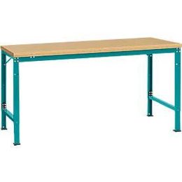 Manuflex Grundtisch UNIVERSAL Spezial, 1750 x 1000 mm, Multiplex natur, wasserblau