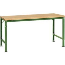 Manuflex Grundtisch UNIVERSAL Spezial, 1750 x 1000 mm, Multiplex natur, resedagrün