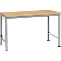 Manuflex Grundtisch UNIVERSAL Spezial, 1500 x 1000 mm, Multiplex natur, alusilber