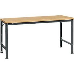 Manuflex Grundtisch UNIVERSAL Spezial, 1750 x 1000 mm, Multiplex natur, anthrazit
