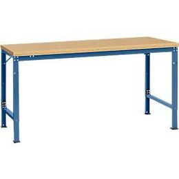 Manuflex Grundtisch UNIVERSAL Spezial, 1750 x 1000 mm, Multiplex natur, brillantblau