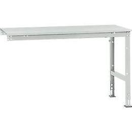 Manuflex Ansatztisch UNIVERSAL Standard, 1500 x 800 mm, Melamin lichtgrau, lichtgrau