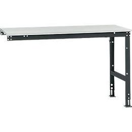 Manuflex Ansatztisch UNIVERSAL Standard, 1500 x 800 mm, Melamin lichtgrau, anthrazit
