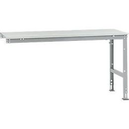 Manuflex Ansatztisch UNIVERSAL Standard, 1750 x 800 mm, Melamin lichtgrau, alusilber